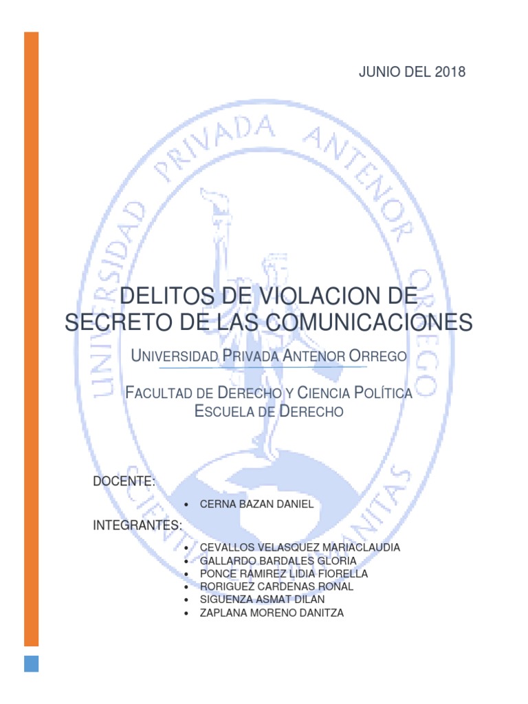 Delito Violacion Secreto Comunicaciones Orginal | PDF | Derecho penal | Violación