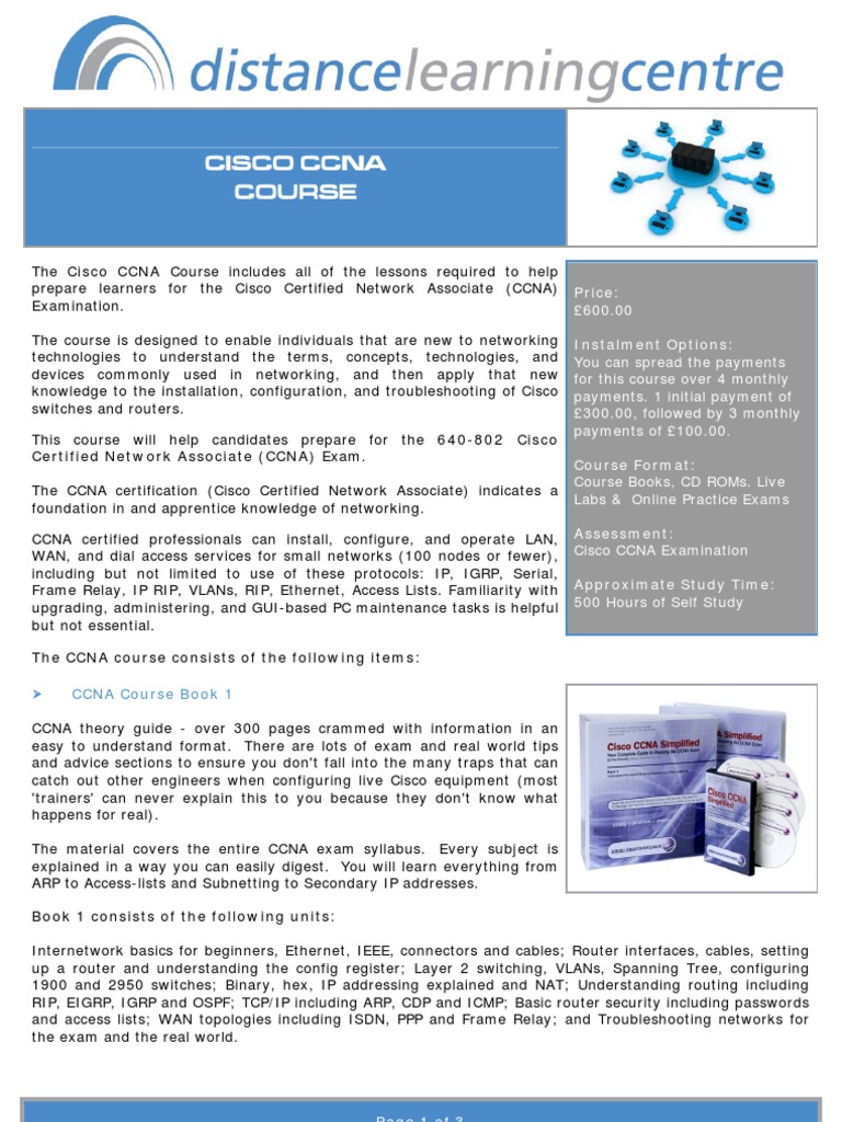 Cisco Ccna Course: Price | PDF | Cisco Certifications | Computer Network