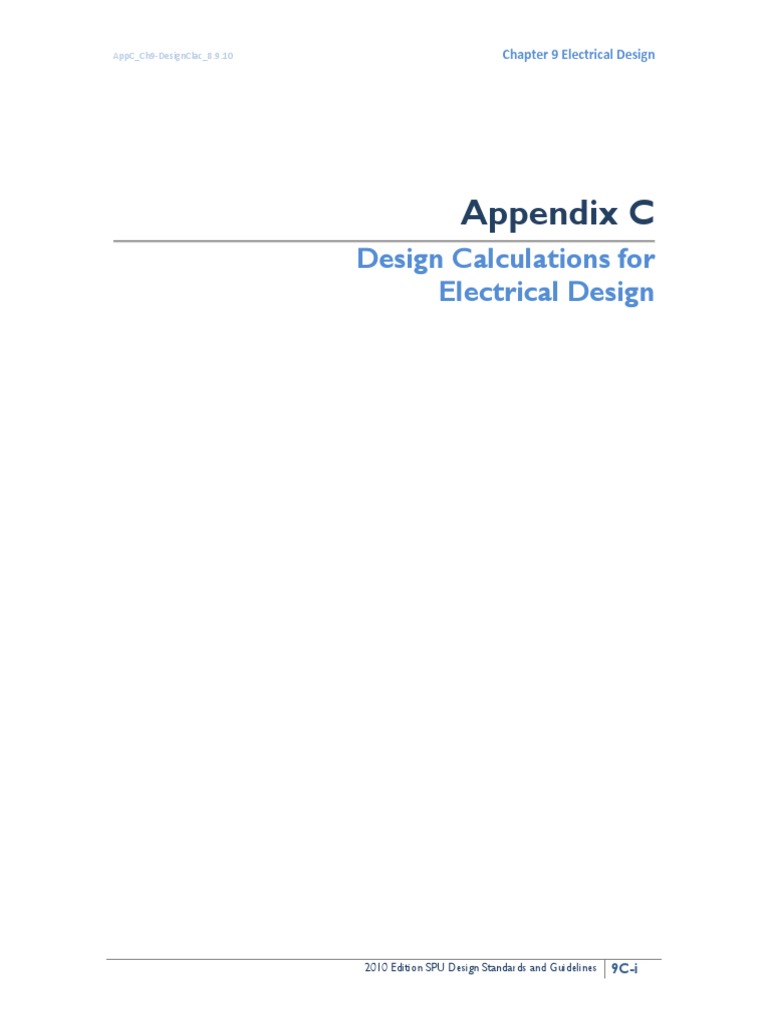Electrical Design Calculations Guide | PDF | Electrical Wiring ...