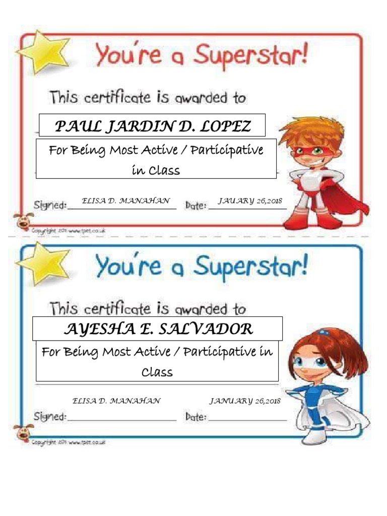 Certificate of Deportment Award1st | PDF