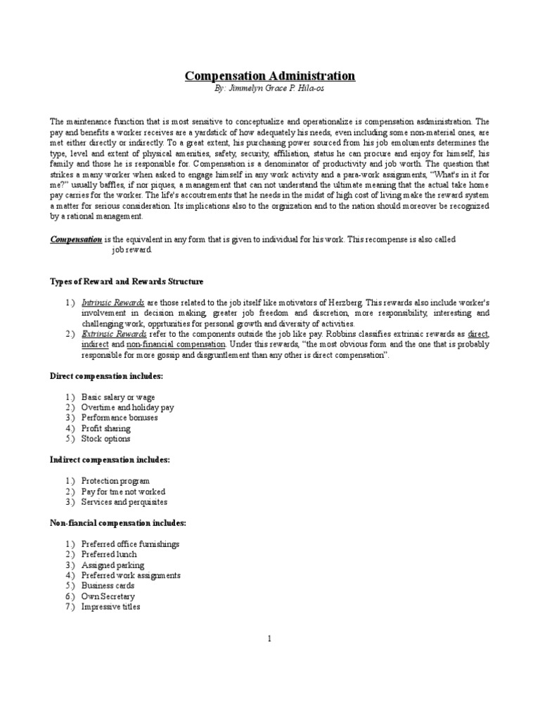 Understanding Compensation Administration | PDF | Labour Economics ...