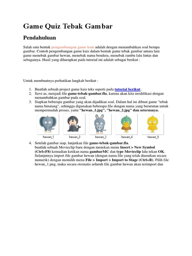 Game Quiz Tebak Gambar | PDF