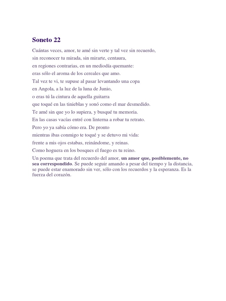 Soneto 22 | PDF