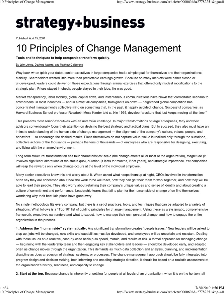10 Principles of Change Management | PDF | Change Management | Leadership