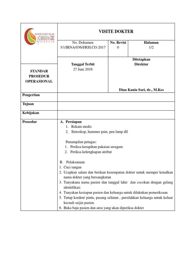 Contoh Tabel Spo | PDF