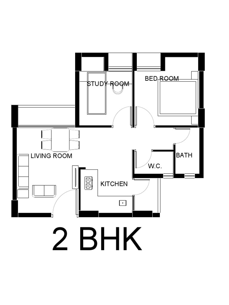 2 BHK Unit Plan | PDF