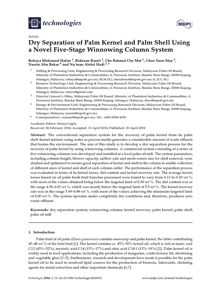 Dry Separation Technology | PDF | Palm Oil | Boiler