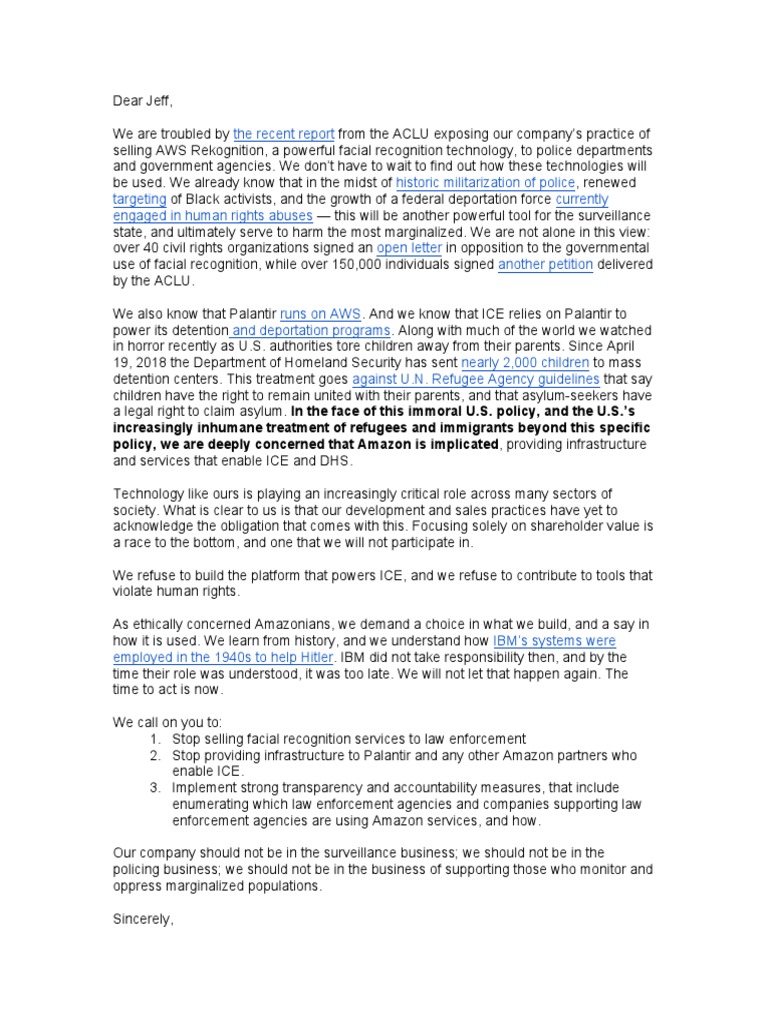 Dear Jeff | PDF | United States Department Of Homeland Security | Refugee