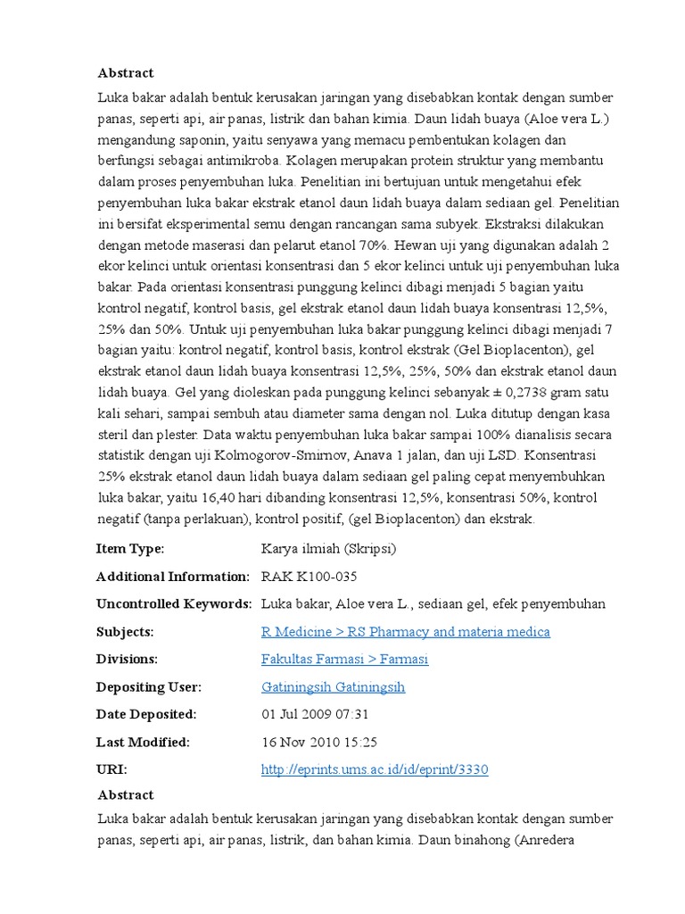 Jurnal Luka Bakar | PDF