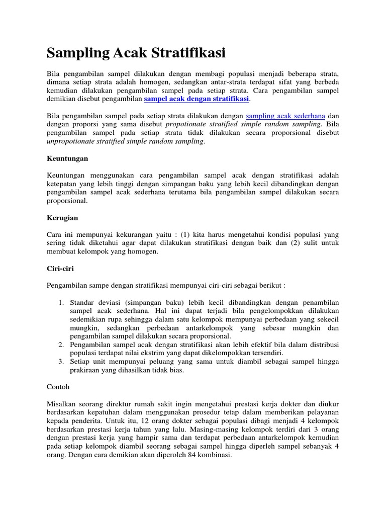 Sampling Acak Stratifikasi | PDF | Kesehatan Holistik
