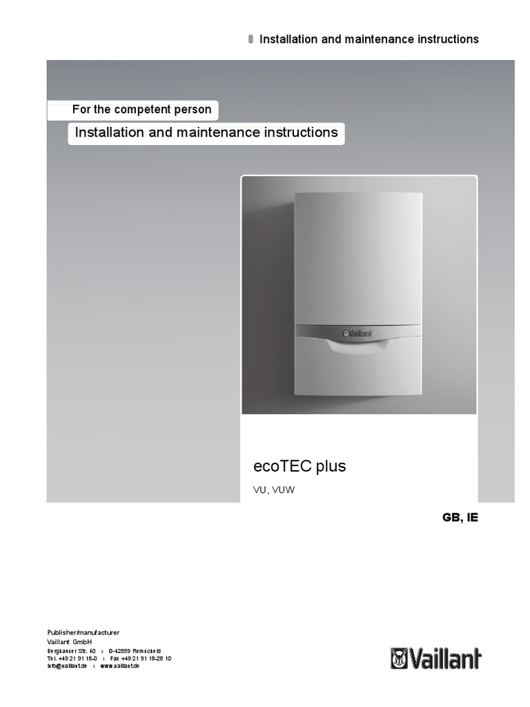 vaillant-document - Copy (2).pdf | Water Heating | Boiler