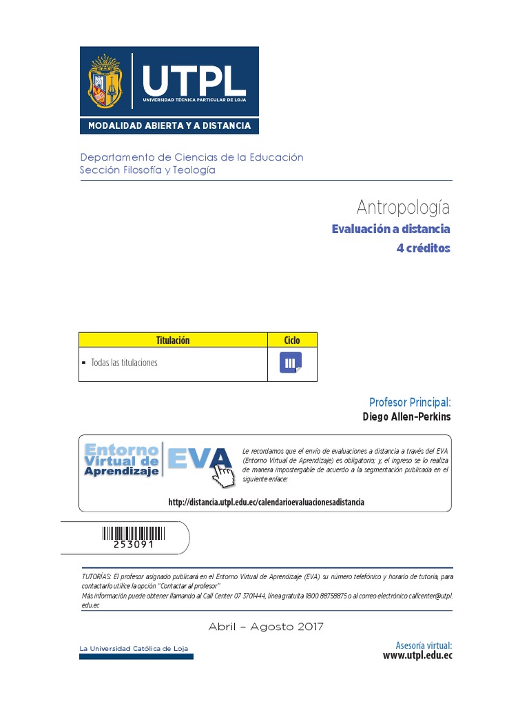 Evaluacion de Antropologuia UTPL | PDF | Materialismo | Dualismo