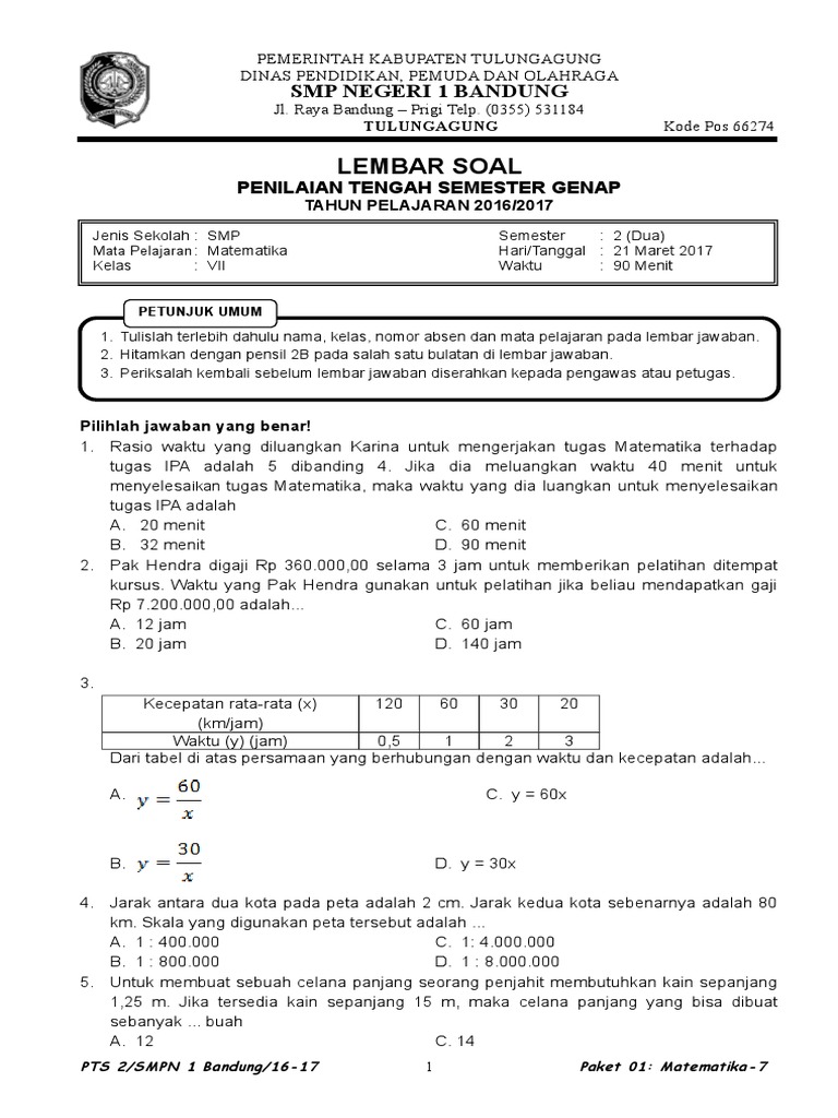Master Soal Mat 1 ESPANDUA | PDF
