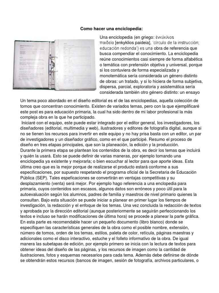 Como Hacer Una Enciclopedia | Enciclopedias | Publicación