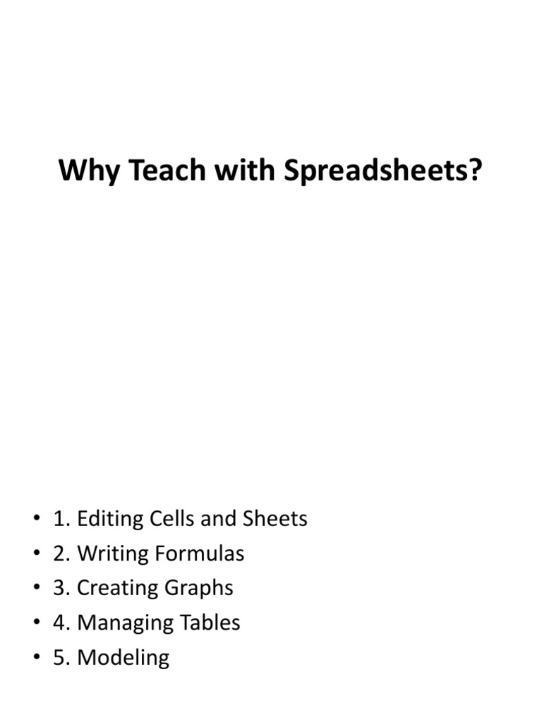 Why Teach With Spreadsheets | PDF | Visualization (Graphics) | Spreadsheet