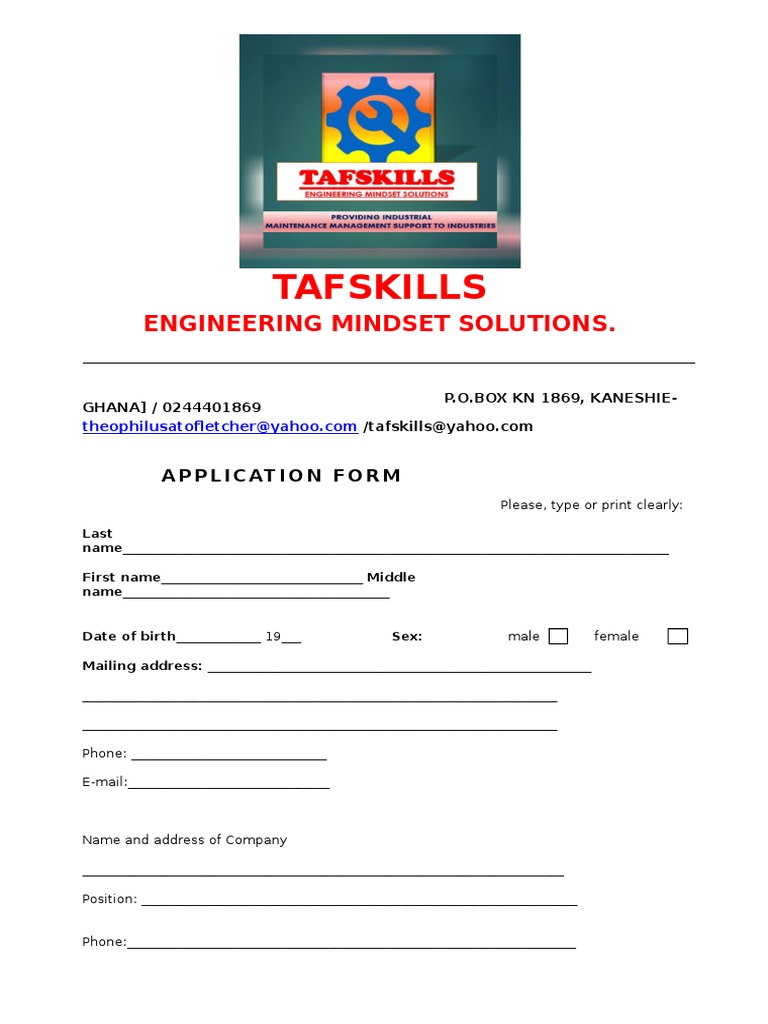 Engineering Mindset Application Form | PDF | Career & Growth | Social ...