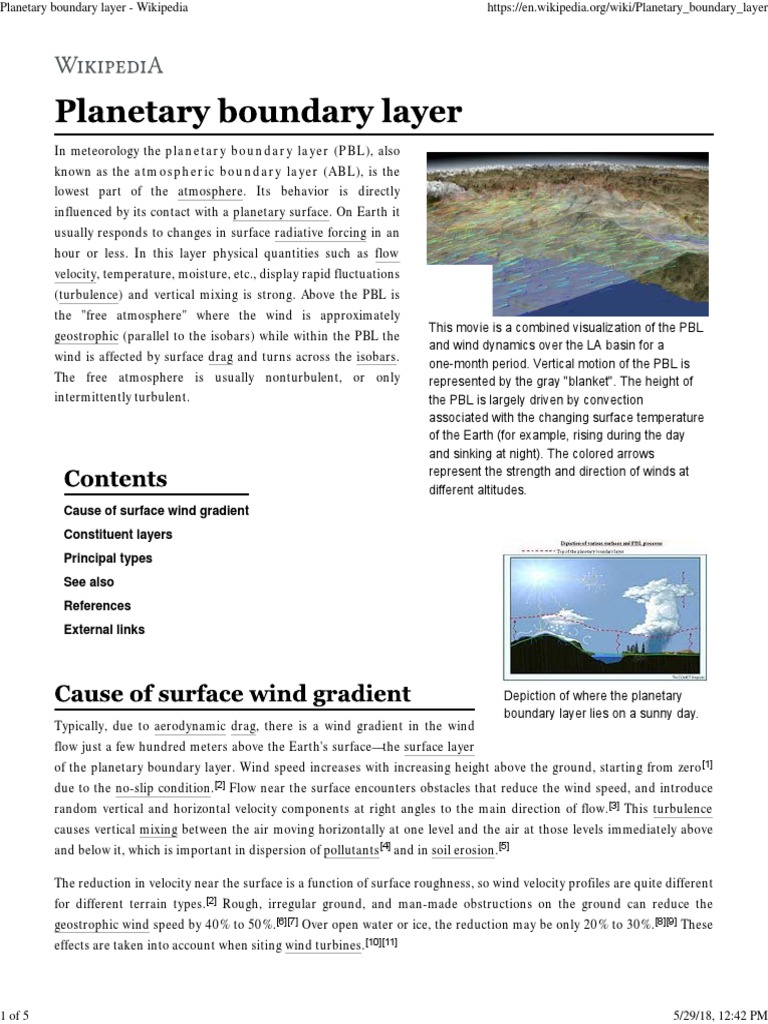 Atmospheric (Planetary) Boundary Layer - Wikipedia | PDF | Meteorology ...