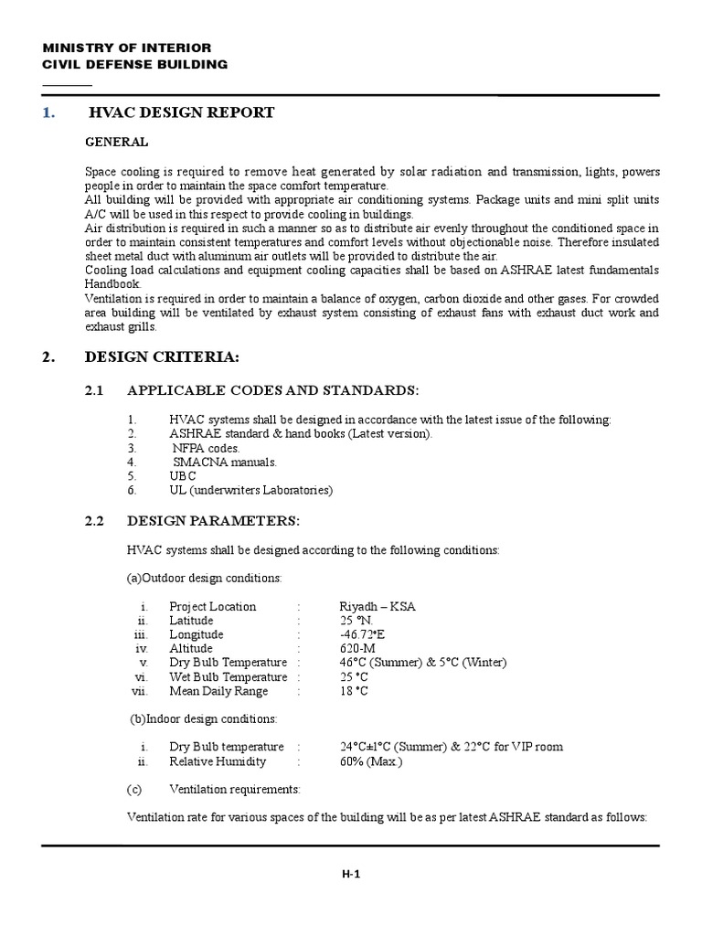 HVAC DESIGN REPORT | PDF | Hvac | Air Conditioning