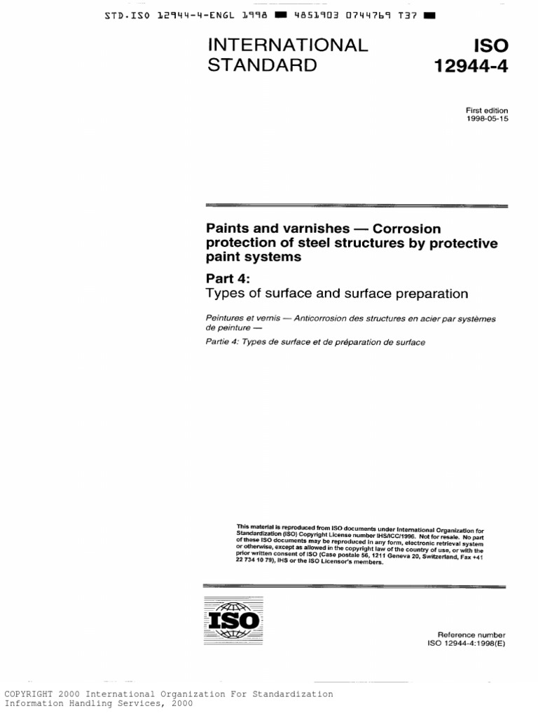 BZ - Iso 12944 4 1998 | PDF | International Organization For ...