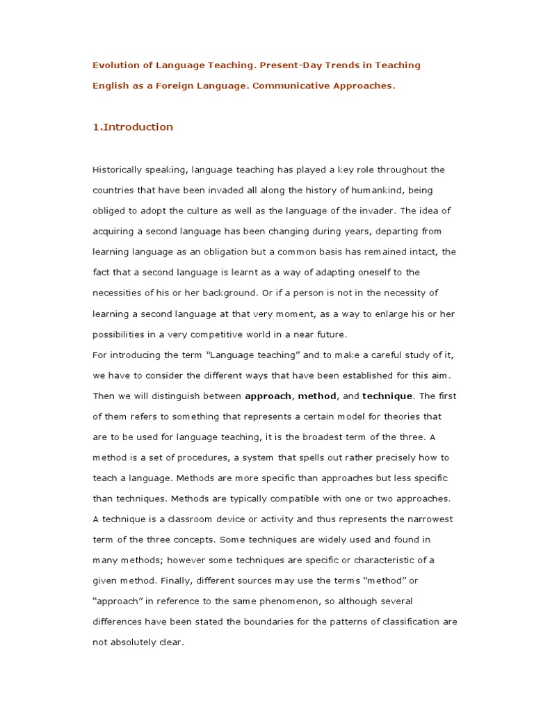 01-Evolution of Language Teaching | PDF | Second Language | Language ...