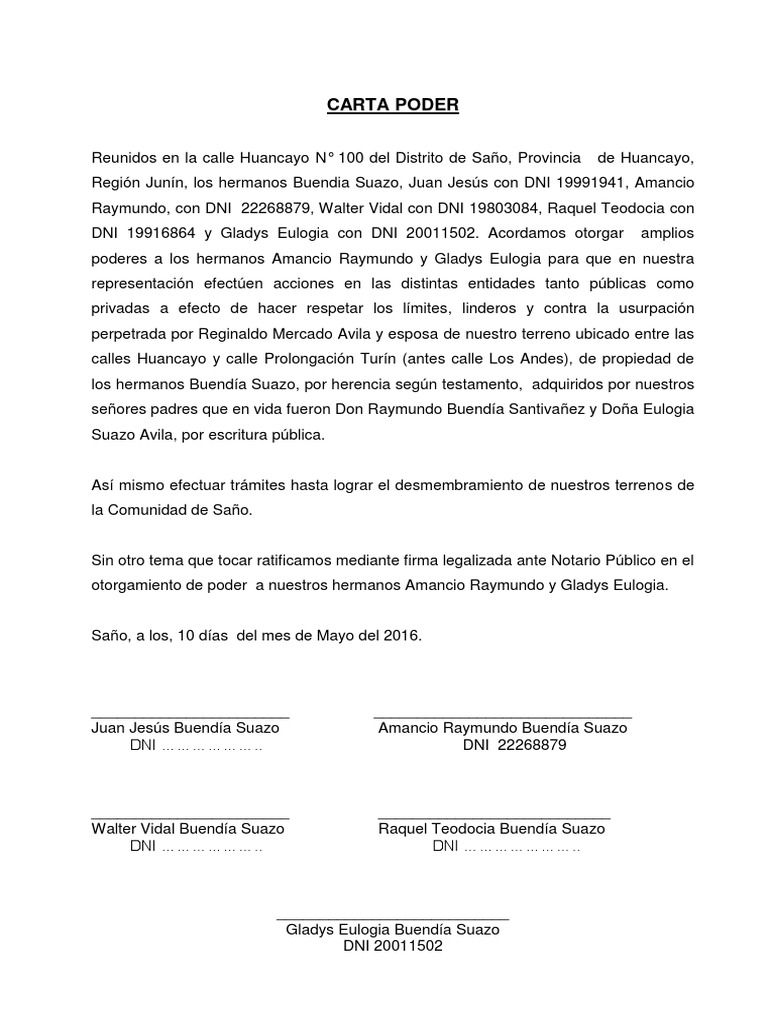 Carta Poder | PDF | Gobierno