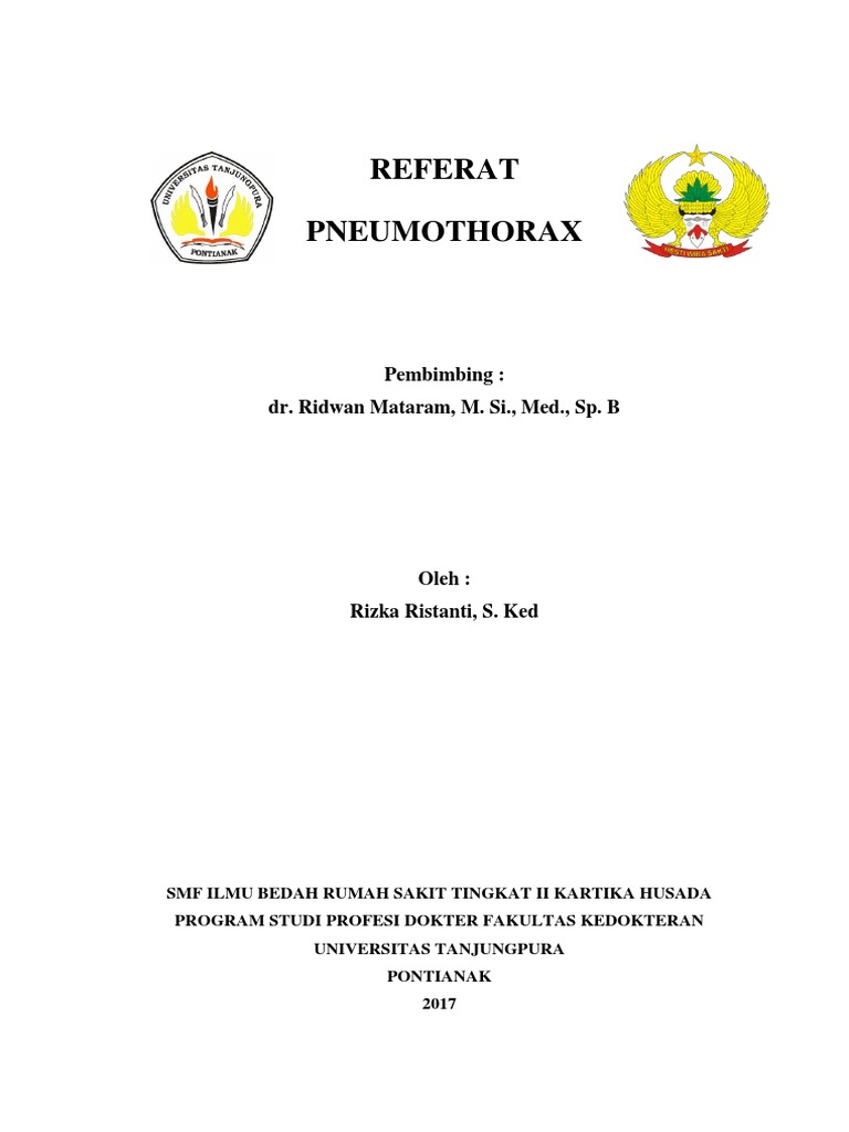 REFERAT Pneumothorax RSKH Rizka | PDF