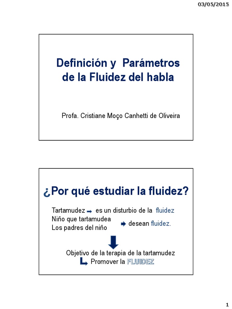 Definición y Parámetros de La Fluidez | Ciencias del comportamiento ...