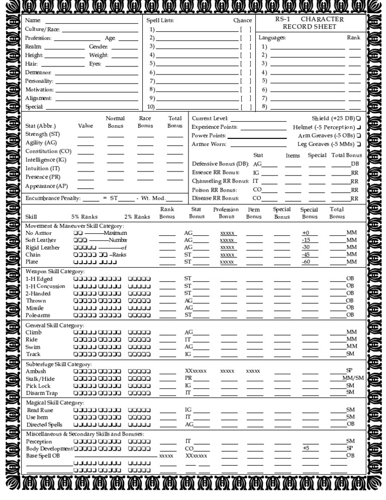 Char Sheet | PDF