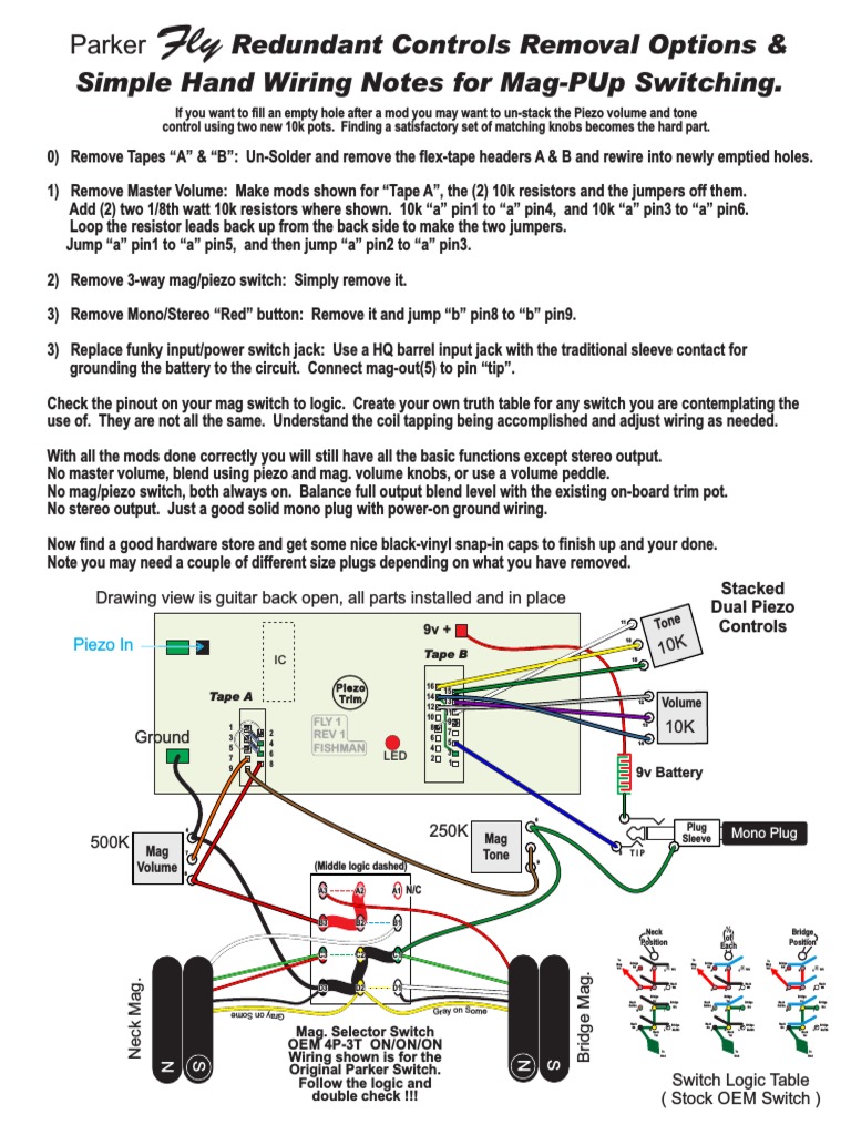 Parker Fly OEM Switch Mod Minimum Wiring | PDF | Switch | Electronic ...