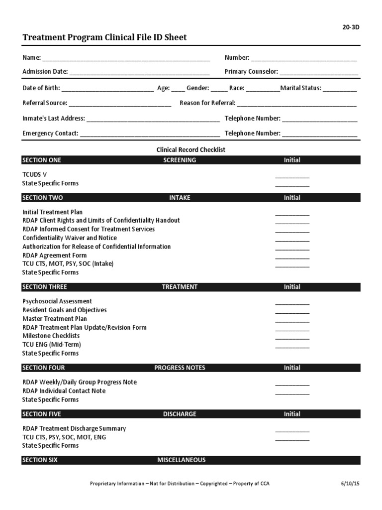 1 - Client ID and Clinical File Checklist10-04 | PDF | Justice | Crime ...