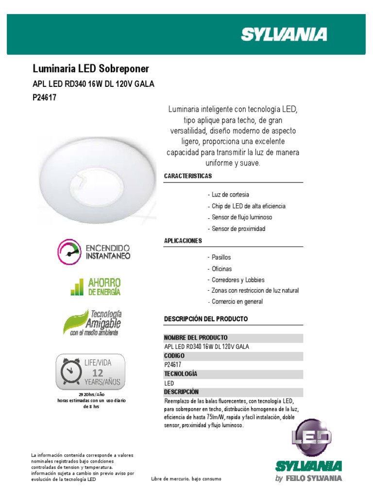 P24617 - Ficha Técnica | PDF | Diodo emisor de luz | Encendiendo