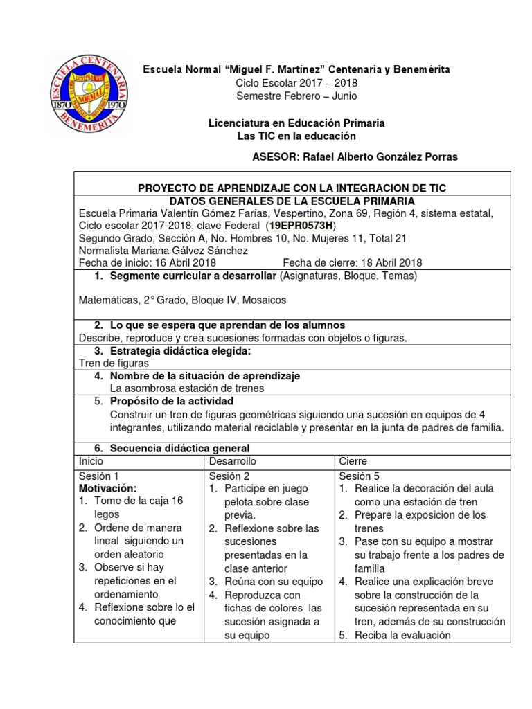 Planeacion Tic | PDF | Educación primaria | Aprendizaje