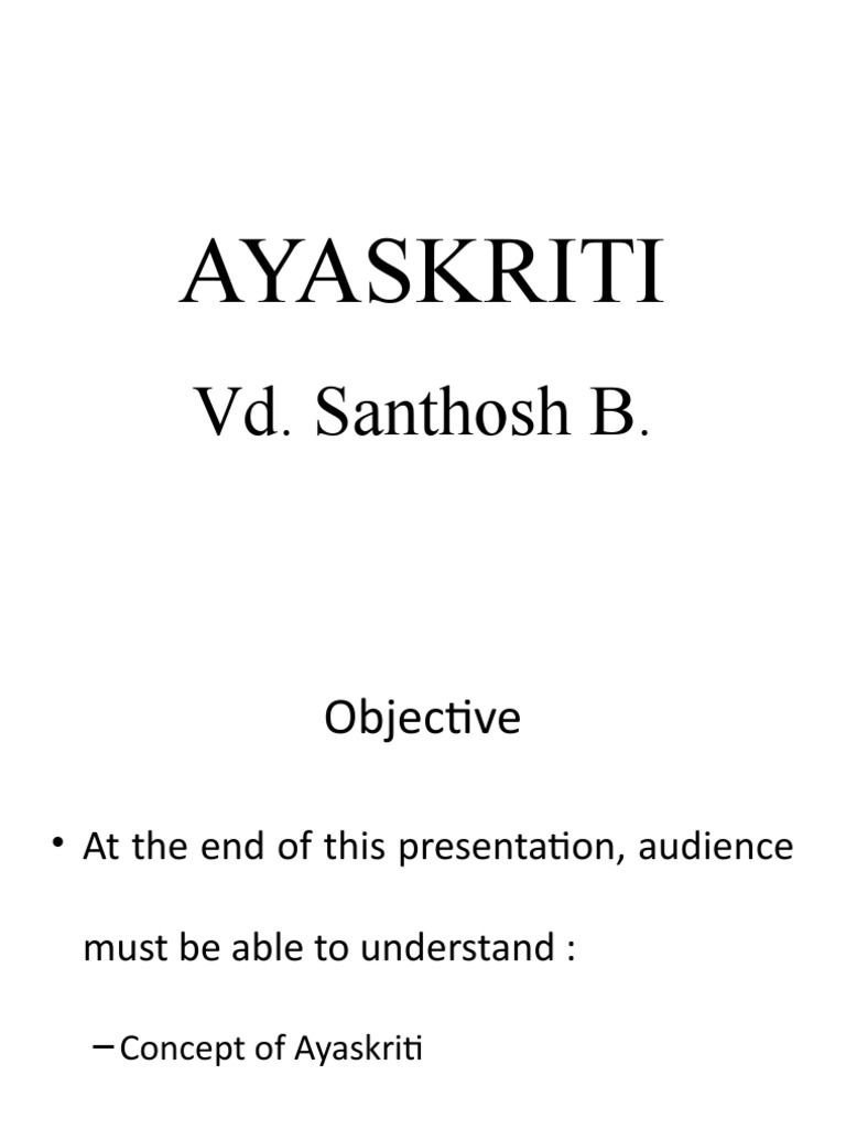 Ayaskriti: Vd. Santhosh B | PDF | Indian Religious Texts | Hindu Texts