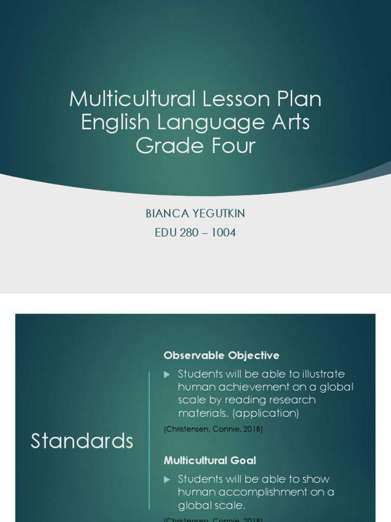 Multicultural Lesson Plan | PDF | Reading Comprehension | Change