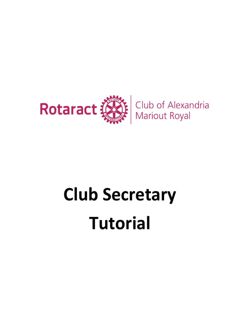 Rotaract Club Secretary Tutorial | PDF | Committee | Secretary