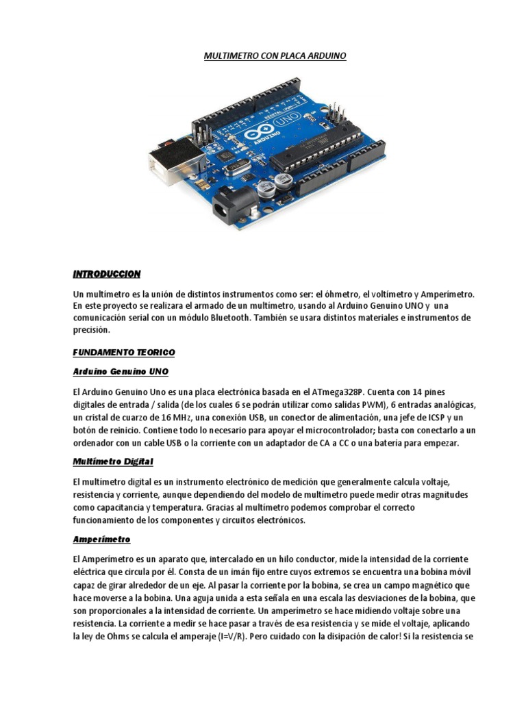 Multimetro Con Placa Arduino - Docx 875028915 | PDF | Corriente eléctrica | voltaje