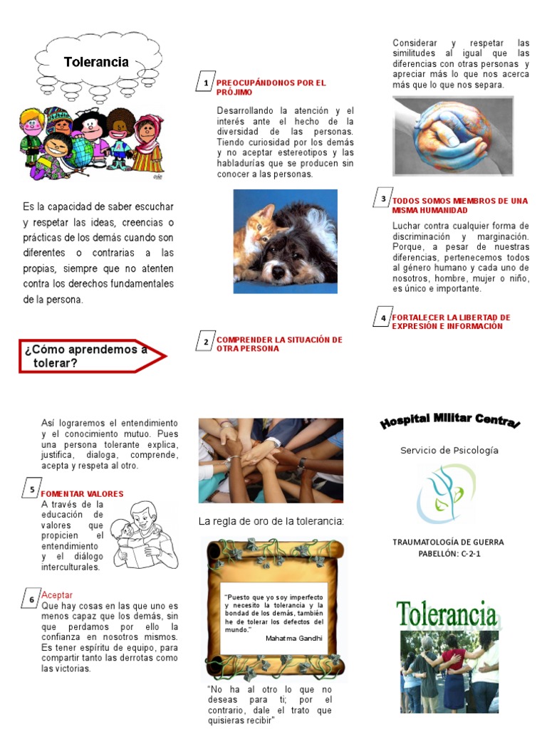 Triptico (Tolerancia) | PDF | Tolerancia | Ciencia cognitiva