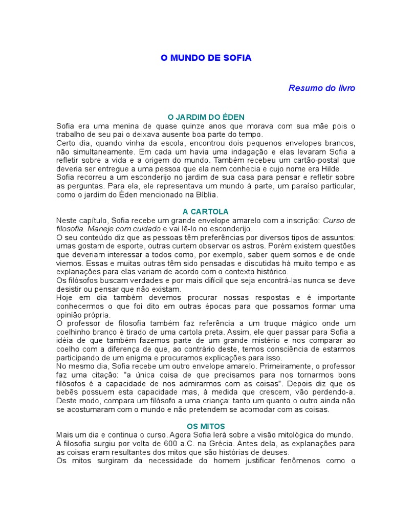 O Mundo de Sofia | PDF | Apóstolo Paulo | David Hume