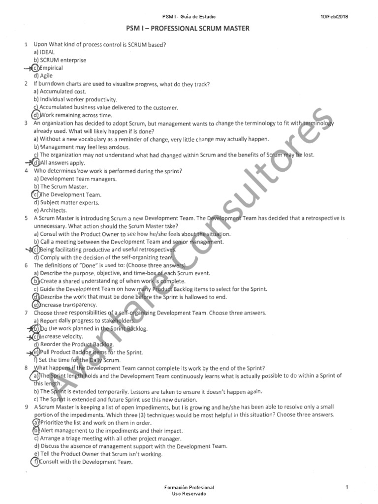 PSM - I - Gu%c3%ada de Estudio SCRUM Master - Lleno | PDF | Scrum ...