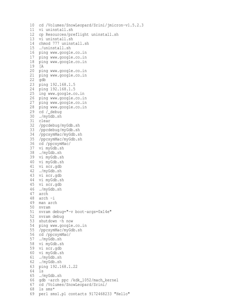 Bash History | PDF | Unix Software | Computer Programming Bash History | PDF | Unix Software | Computer Programming