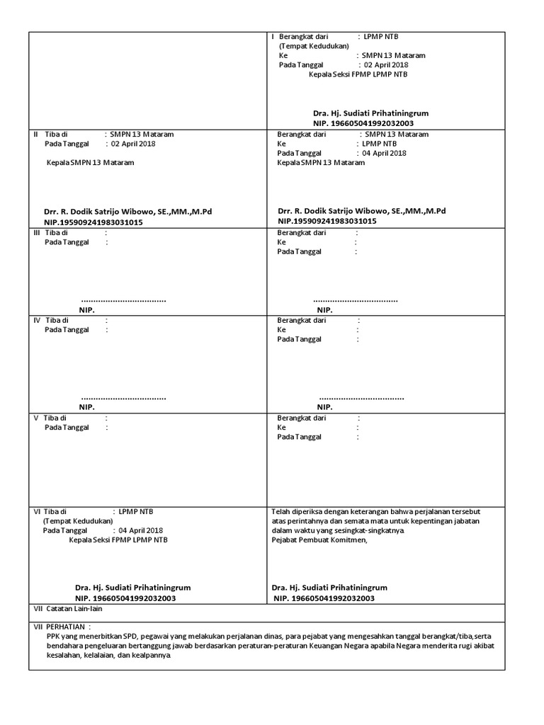 SPPD Lembar 2 LPMP | PDF