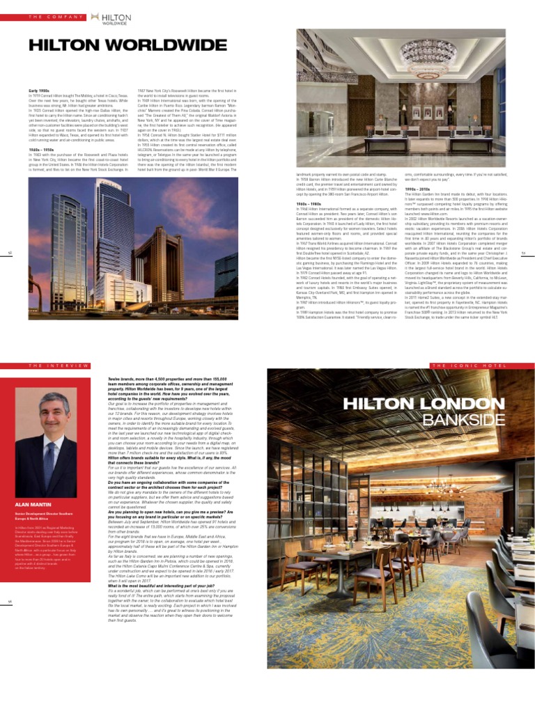 Hilton | PDF | Hilton Worldwide | Hotel And Accommodation