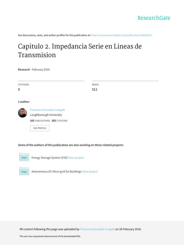 Capitulo 2 Impedancia Serie en Lineas de Transmision | PDF | Línea de transmisión | Resistencia ...