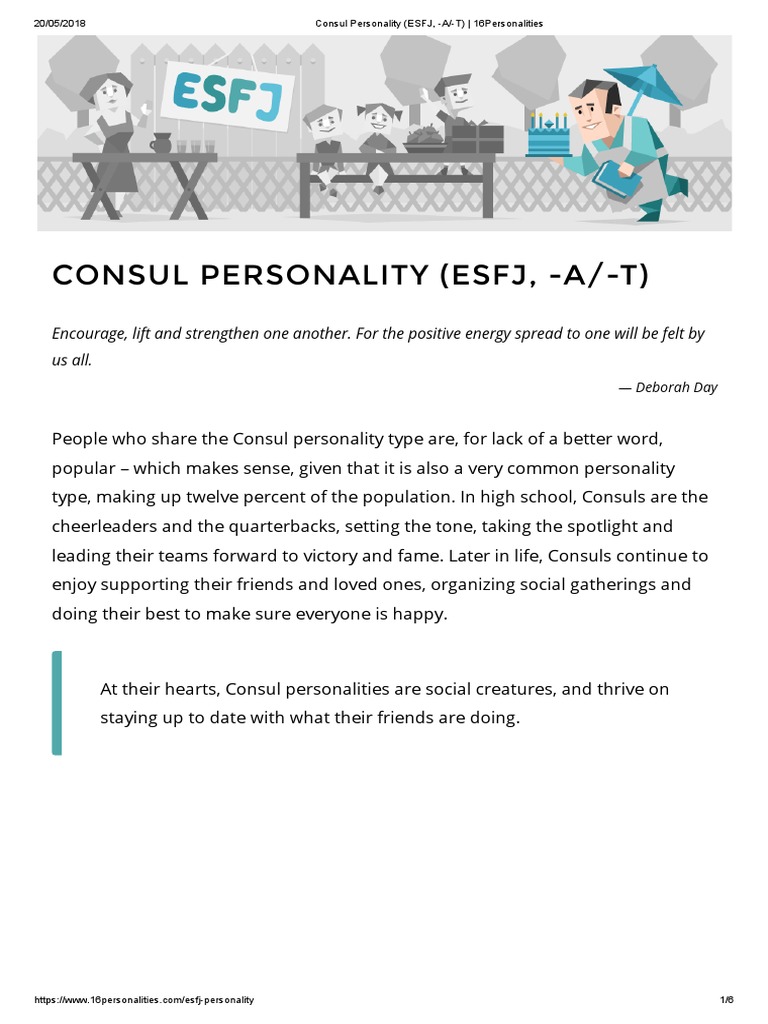 Consul Personality (ESFJ, - A - T) - 16personalities | PDF ...