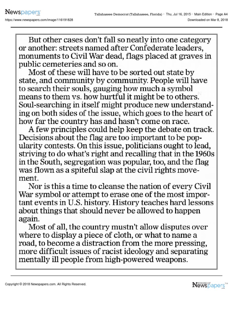 2015 Confederate Symbol Controversy | PDF