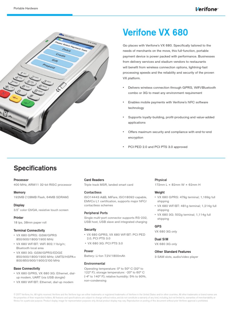 vx680 Datasheet LTR 032317 PDF | PDF | Mobile Technology | Electronics