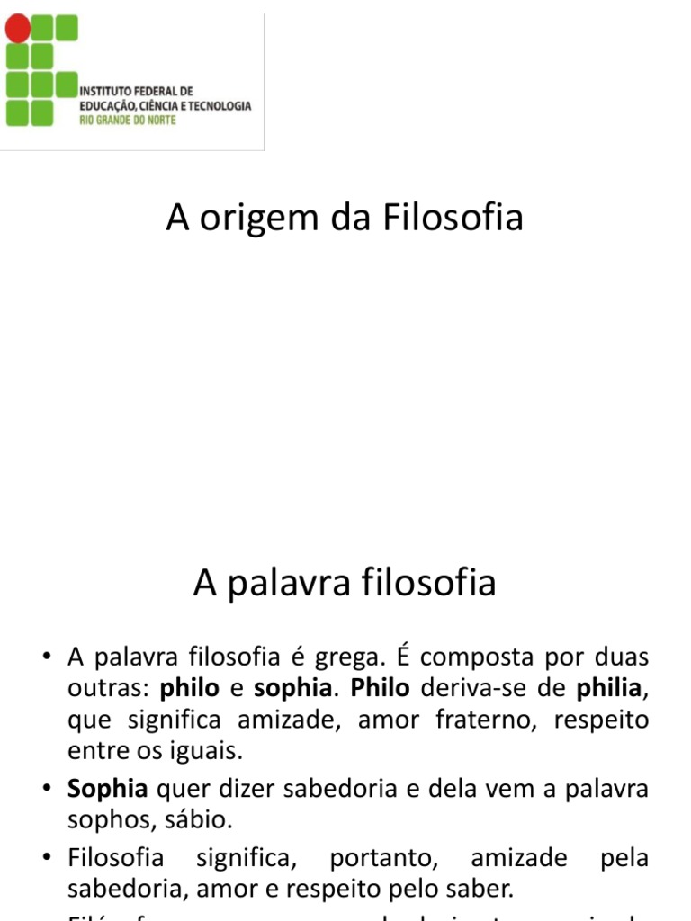 A Origem Da Filosofia | PDF | Sabedoria | Pensamento