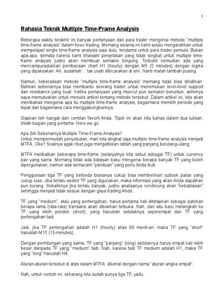 Rahasia Teknik Multiple Time-Frame Analysis | PDF