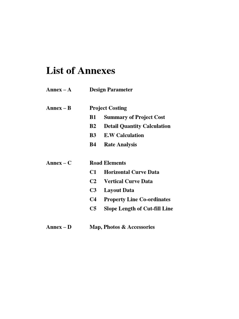 List of Annexes | PDF