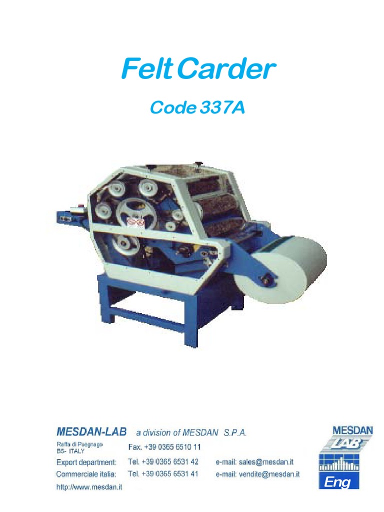 337A - Instruction - Manual - Eng - CARDA PDF | PDF | Machines | Belt ...